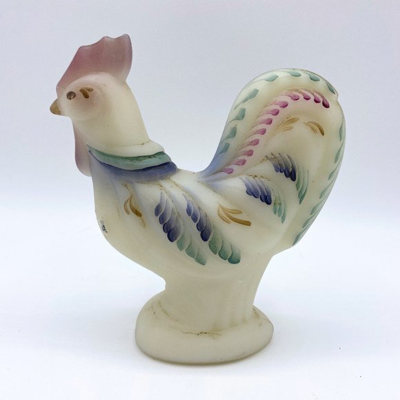 Fenton | Art | Signed Fenton Hand Painted Burmese Satin Rooster B ...